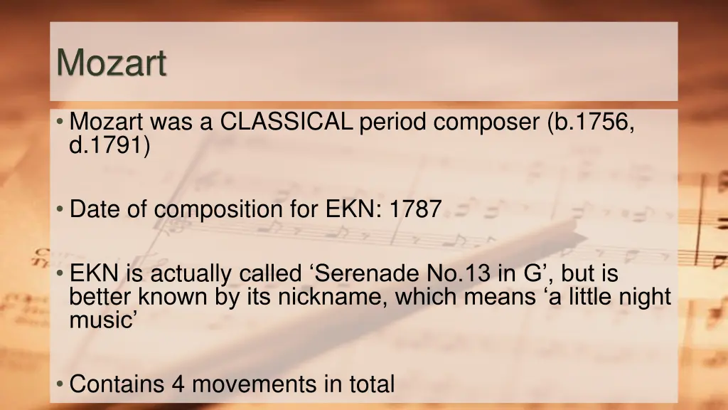 PPT - Analysis of Mozart's Eine Kleine Nachtmusik Movement 3: Minuet and Trio PowerPoint ...