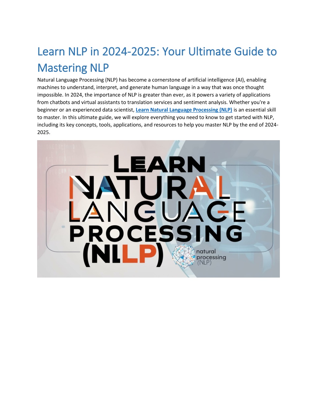 PPT - Learn NLP in 2024-2025 Your Ultimate Guide to Mastering NLP ... PPT - Learn NLP in 2024-2025 Your Ultimate Guide to Mastering NLP ...