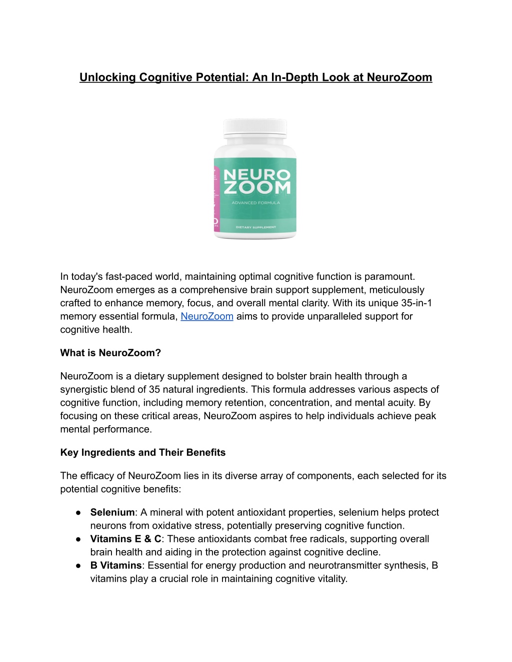 PPT - Unlocking Cognitive Potential_ An In-Depth Look at NeuroZoom ... PPT - Unlocking Cognitive Potential_ An In-Depth Look at NeuroZoom ...