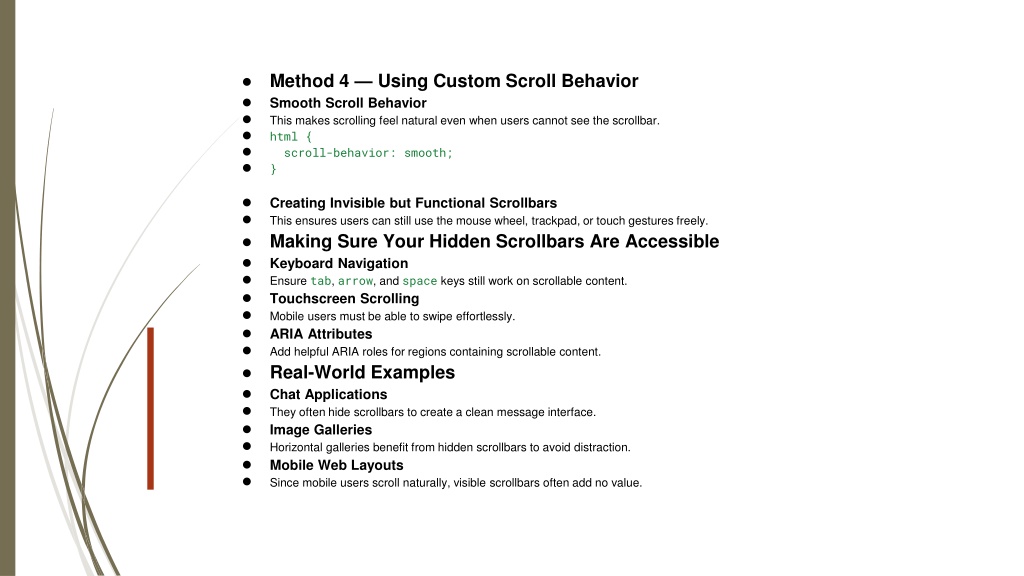 PPT - How to Hide Scrollbar in CSS Without Affecting User Experience ...